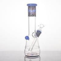 China Shatterproof Straight Tube Beaker Bong 10 Inch With Flame Ice Hole for sale