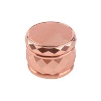 China 60mm 4 Piece Metal Tobacco Herb Grinder Zinc Alloy Rose Gold 245g for sale