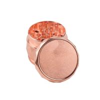 China 60mm 4 Piece Metal Tobacco Herb Grinder Zinc Alloy Rose Gold 245g for sale