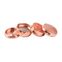China 60mm 4 Piece Metal Tobacco Herb Grinder Zinc Alloy Rose Gold 245g for sale