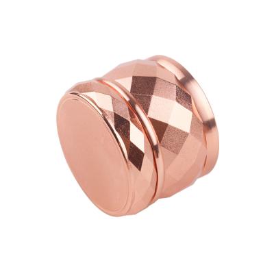 China 60mm 4 Piece Metal Tobacco Herb Grinder Zinc Alloy Rose Gold 245g for sale