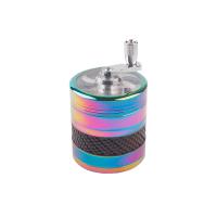 China 63mm 5 Layer Anodized Aluminum Herb Grinder with Magnetic Lid and Pollen Scraper for sale