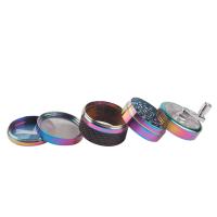 China 63mm 5 Layer Anodized Aluminum Herb Grinder with Magnetic Lid and Pollen Scraper for sale