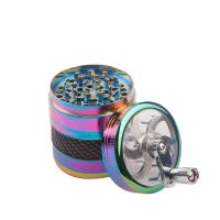 China 63mm 5 Layer Anodized Aluminum Herb Grinder with Magnetic Lid and Pollen Scraper for sale