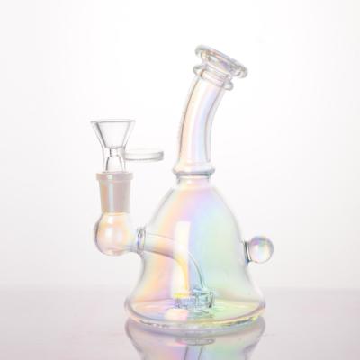 China 6.7 Inch Electroplated Glass Dab Rig Solid Color 14mm Female Joint for Wax Oil for sale