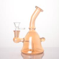 China 6.7 Inch Electroplated Glass Dab Rig Solid Color 14mm Female Joint for Wax Oil for sale