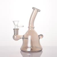 China 6.7 Inch Electroplated Glass Dab Rig Solid Color 14mm Female Joint for Wax Oil for sale