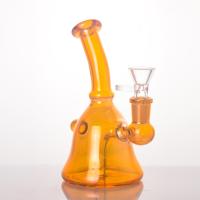 China 6.7 Inch Electroplated Glass Dab Rig Solid Color 14mm Female Joint for Wax Oil for sale