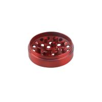 China 4 Layers 63mm Aluminum Herb Grinder with Magnetic Top Wheel Design Red for sale