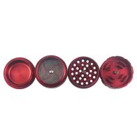China 60mm Aluminum Spice Grinder Red Classic Separate Way Hand Movement for sale