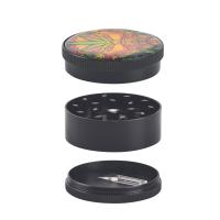 China Color Printing Plastic Tobacco Weed Grinder 60mm 3 Layer for sale