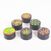 China Color Printing Plastic Tobacco Weed Grinder 60mm 3 Layer for sale