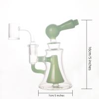 China 5 Inch Borosilicate Glass Dab Rig with Showerhead Percolator Recycler 14mm Female Joint for sale
