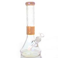 China 13 Inch Colored Accents Glass Beaker Bong Sand Blasted Electroplated Water Pipe 18mm for sale