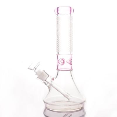 China 13 Inch Colored Accents Glass Beaker Bong Sand Blasted Electroplated Water Pipe 18mm for sale