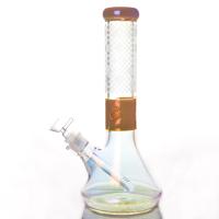 China 13 Inch Colored Accents Glass Beaker Bong Sand Blasted Electroplated Water Pipe 18mm for sale