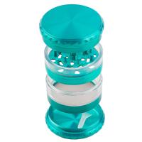 China Detachable Zinc Acrylic Herb Grinder Green Color Small Size for sale