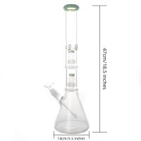 China 18.5 Inch Water Hookah Pipe Double Matrix Percolator Glass Bong for sale