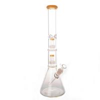 China 18.5 Inch Water Hookah Pipe Double Matrix Percolator Glass Bong for sale