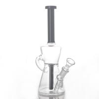 China 9 Inch Glass Dab Rig Multi Hole Percolator Hourglass Recycler Water Pipe 14mm Female Joint for sale
