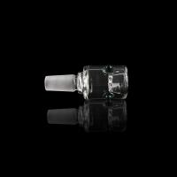 China 10mm Male Glass Bong Bowl Columnar Smoking Pipe Slide White Clear for sale