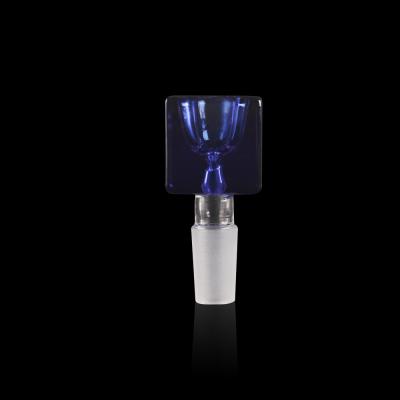 China Durable Cube Style Glass Bong Bowl 14mm Male Borosilicate Glass Herb Slide for sale