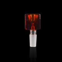 China Durable Cube Style Glass Bong Bowl 14mm Male Borosilicate Glass Herb Slide for sale