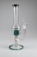 China 18mm Female Glass Water Pipe 13.78 Inches with Bead and Tree Percolator for sale