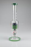China 18mm Female Glass Water Pipe 13.78 Inches with Bead and Tree Percolator for sale