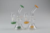 China Green Orange Single Disk Perc Glass Dab Rig Glass Mini Bong 6.9 Inch for sale