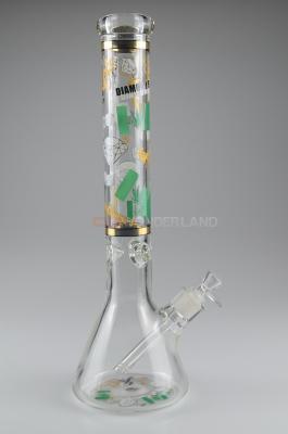 China 14mm Female Joint Diamond Glass Beaker Bong 16 Inch High Borosilicate Water Pipe for sale