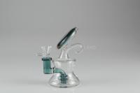 China 5.5 Inches Mini Double Percolator Hookah Heat Resistant Dark Green for sale