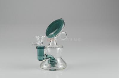 China 5.5 Inches Mini Double Percolator Hookah Heat Resistant Dark Green for sale