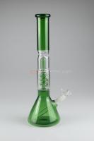 China Green Conical Flask Base Smoking Water Pipe With Coil Showerhead for sale