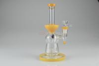 China 9.25 Inch Recycler Glass Bong Straight Ice Bong with Donut Perc 14mm Joint for sale