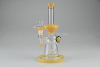 China 9.25 Inch Recycler Glass Bong Straight Ice Bong with Donut Perc 14mm Joint for sale