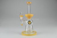 China 9.25 Inch Recycler Glass Bong Straight Ice Bong with Donut Perc 14mm Joint for sale