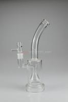 China 14mm Female Crystal Glass Dab Rig with Bent Nozzle and Flower Spray Filter 11.8 Inch for sale
