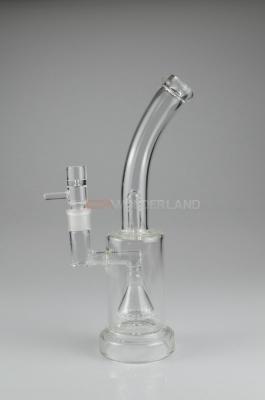 China 14mm Female Crystal Glass Dab Rig with Bent Nozzle and Flower Spray Filter 11.8 Inch for sale