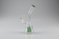 China 8.66 Inch Percolator Hookah Water Pipe 14mm Female Leaf Shaped for sale