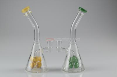 China 8.66 Inch Percolator Hookah Water Pipe 14mm Female Leaf Shaped for sale