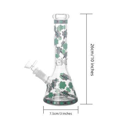 China 10 Inch Glow in Dark Honeybee Glass Beaker Bong 14mm Female Joint 4mm Thickness for sale