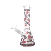 China 10 Inch Glow in Dark Honeybee Glass Beaker Bong 14mm Female Joint 4mm Thickness for sale