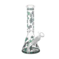 China 10 Inch Glow in Dark Honeybee Glass Beaker Bong 14mm Female Joint 4mm Thickness for sale