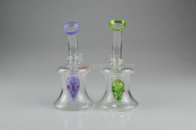 China 7.9 Inch Clear Hookah Tobacco Pipe Borosilicate Glass Rig Unique Design for sale