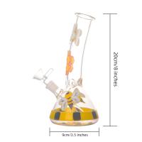China 8 Inch Glow in Dark Honeybee Glass Beaker Bong 14mm Female Joint Ice Catcher for sale