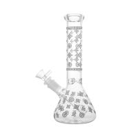 China Creepy Ghost Pattern 19mm Female Glass Beaker Bong 8 Inches for sale