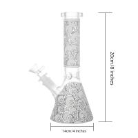 China Creepy Ghost Pattern 19mm Female Glass Beaker Bong 8 Inches for sale