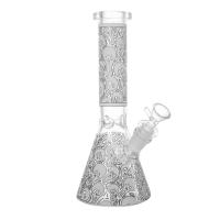 China Creepy Ghost Pattern 19mm Female Glass Beaker Bong 8 Inches for sale