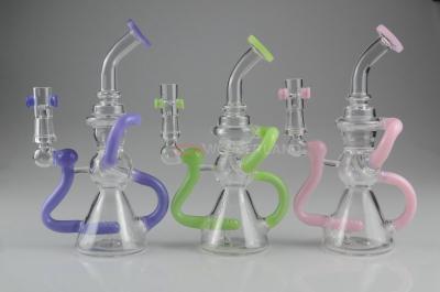 China 8.5 Inch Percolator Dab Rig High Borosilicate Glass Three Storey Space for sale